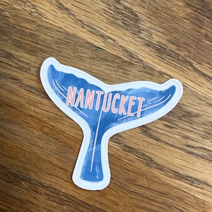 Nantucket Whale Tail Sticker: Water Resistant Vinyl Decal - Etsy