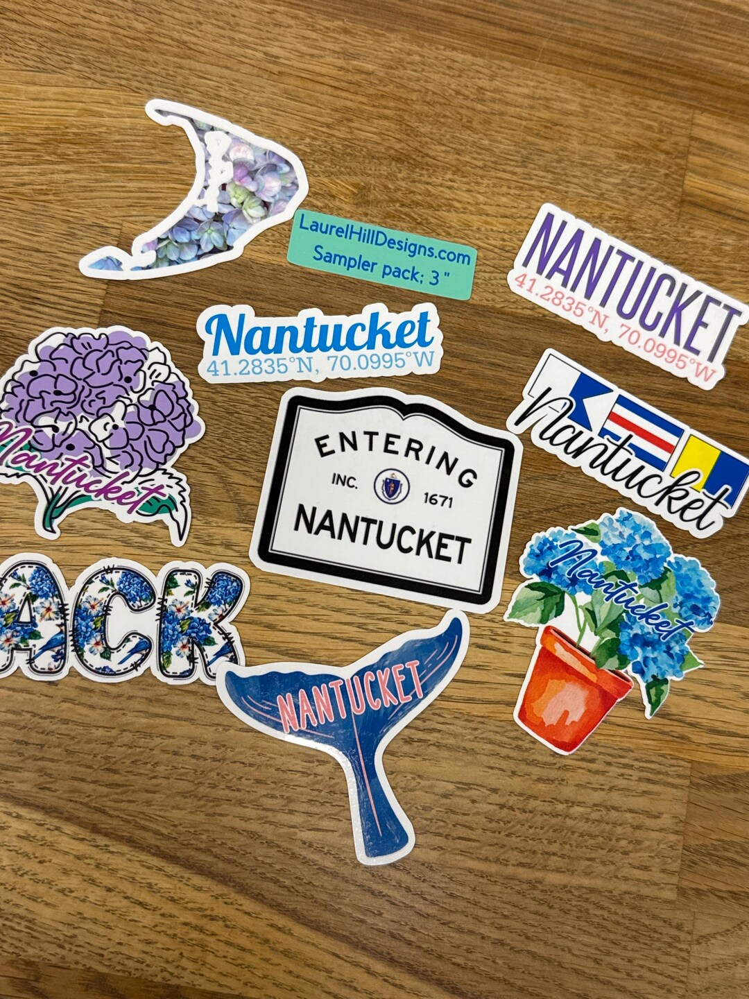 NINE Nantucket Stickers - Bulk Vinyl Decals for Shops - 3" Glossy ...