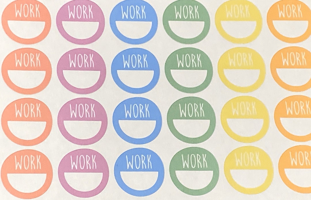 Work Planner Round Stickers, .5” 24 per Sheet, Nurse, Shifts, Teacher ...
