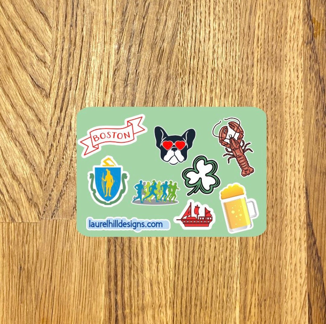 BOSTON MA Planner Stickers, 8 per Sheet, 6.75x4.6" Sheet, Work, Travel ...