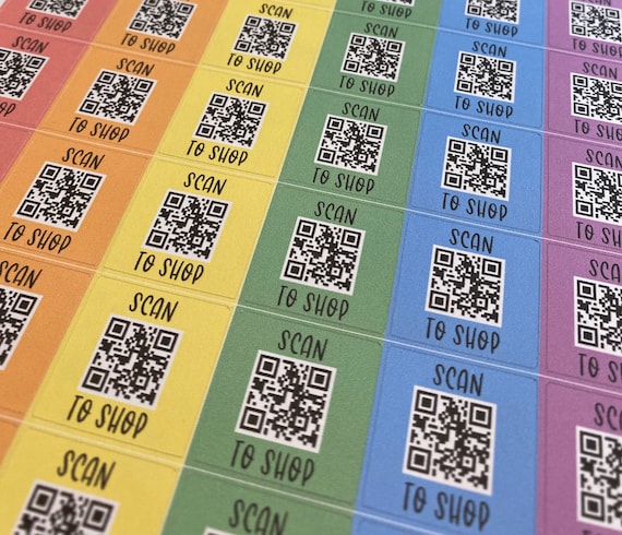 Rainbow QR Code Sticker Logo Sticker Shop Labels Thank You - Etsy