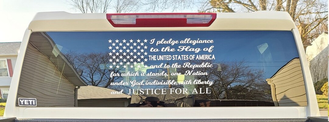 American Flag Pledge of Allegiance Vinyl Decal/sticker, Fourth of July ...