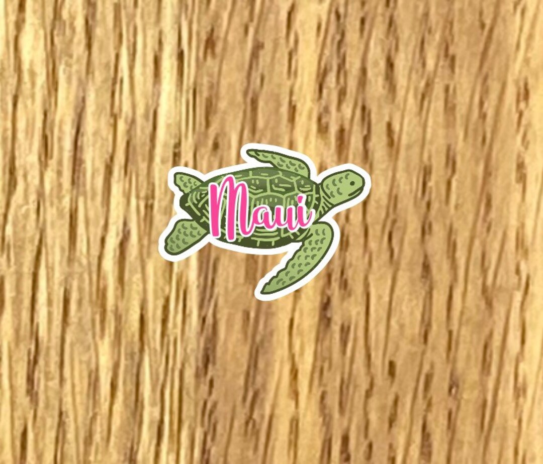 Maui Sea Turtle Sticker: Aloha Hawaii Surf Decal, Water Resistant - Etsy