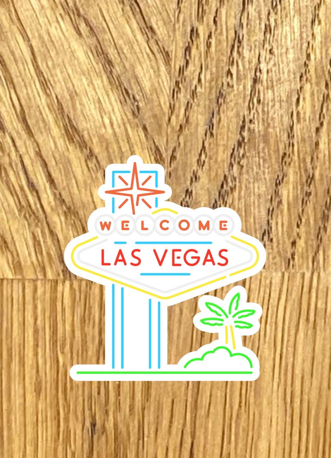 Las Vegas Sign Sticker: 2.5" Water Resistant Vinyl Decal - Etsy