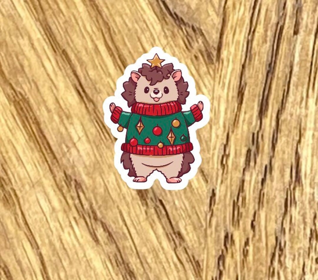 Hedgehog Christmas Sticker 2.5" Sticker Decal, Sticker for Laptop or ...