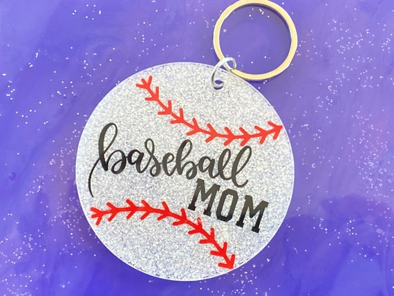 Baseball Mom Glitter Keychain Birthday Gift Mothers Day | Etsy