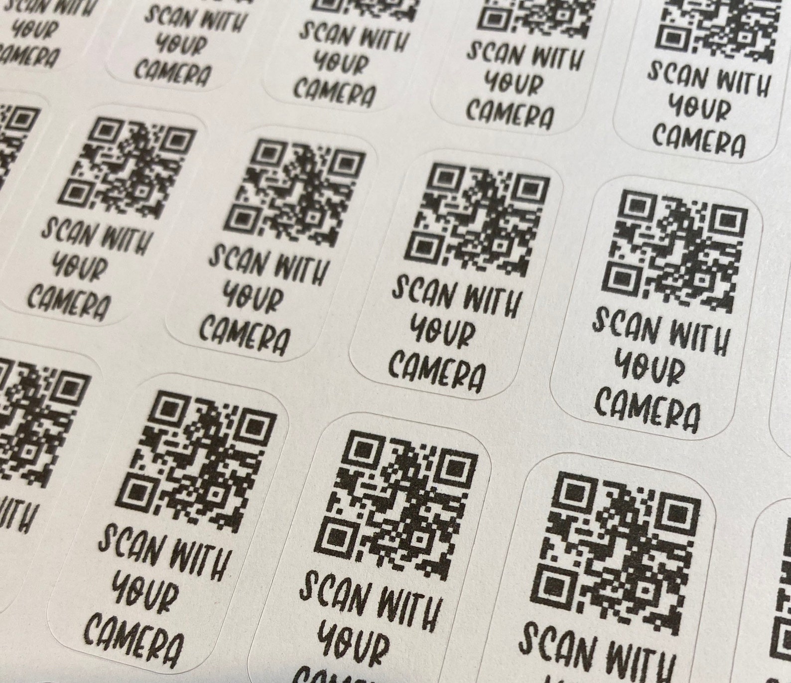 QR Code Sticker, Logo Sticker Shop Labels, Thank You, Business Name ...