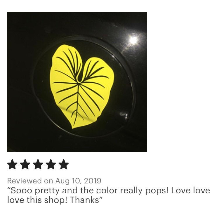 Plant Leaf Decal Sticker for Car Window or Laptop, Plant Mama, Alocasia ...