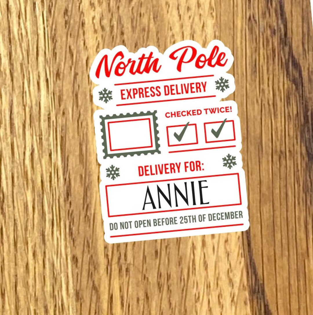 CUSTOM Laminated Decoration Sticker, Sticker Decal, 2.5, Christmas Mail ...