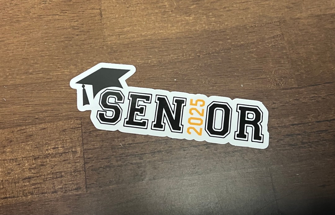 SENIOR 5” 2025 Sticker Decal, Water Resistant Laptop Vinyl Laminated ...