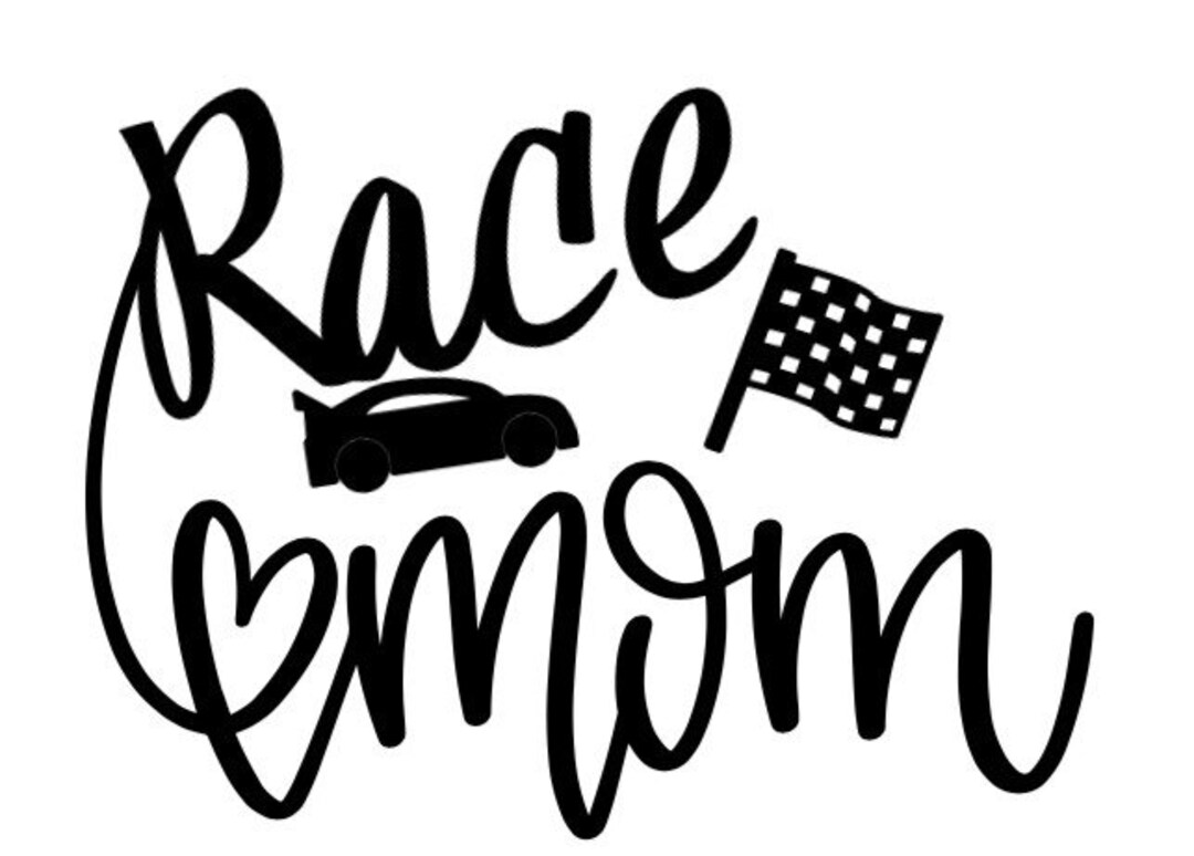 Race Mom Decal, Car and Checkered Flag, Race Family, Race Life, Race ...