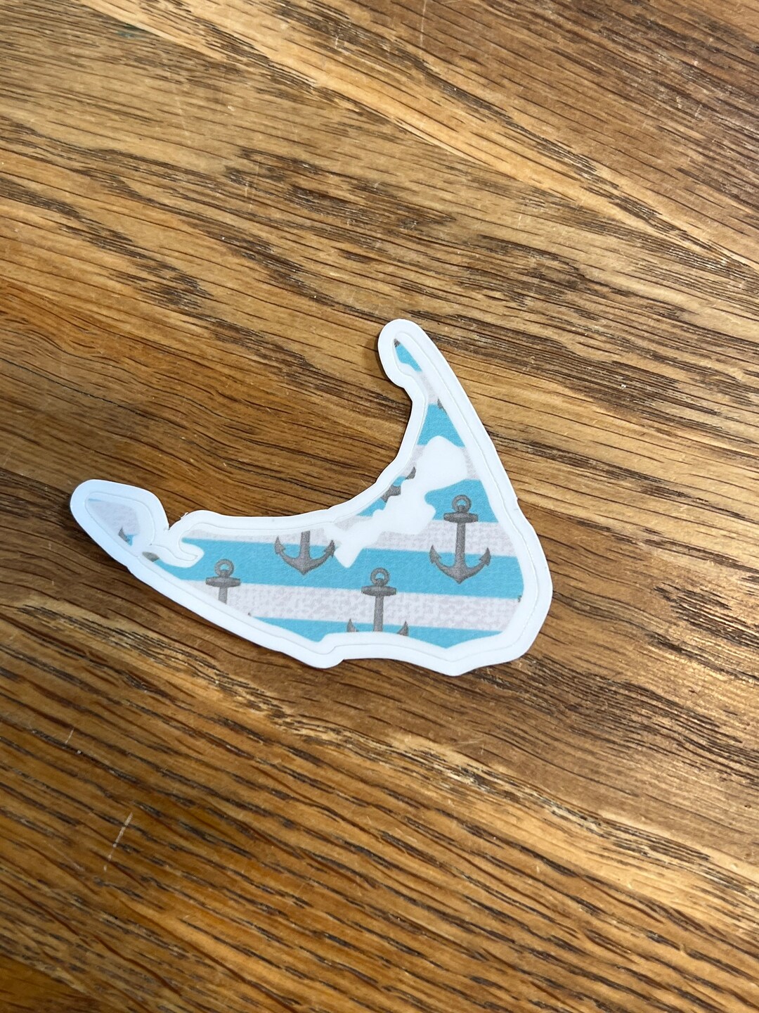 Nantucket Island Sticker: Anchor Pattern, Water Resistant Vinyl Decal ...