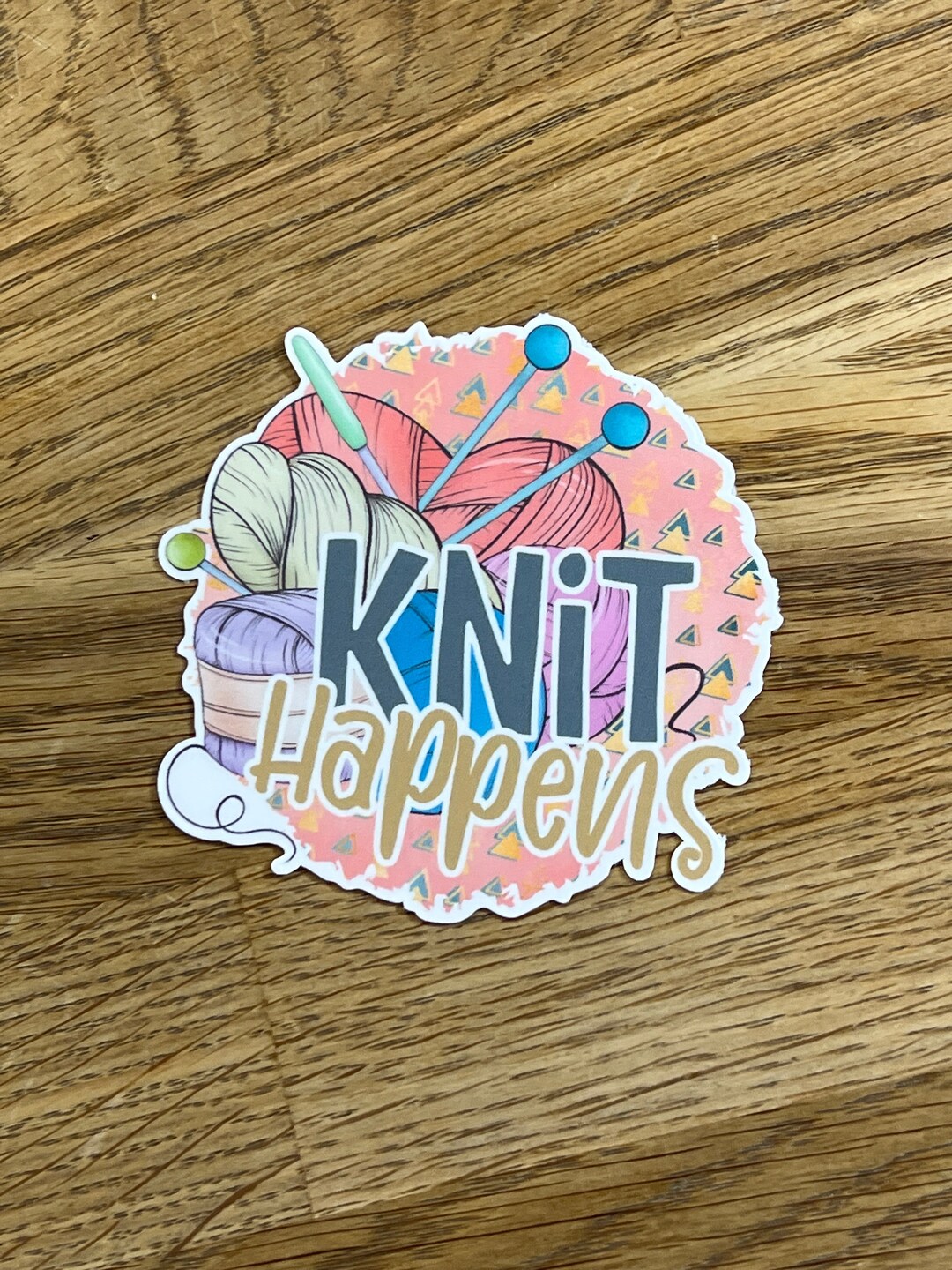 Knit Purl Sticker Text Vinyl Sticker Decal, Laminated, 3” Sticker ...