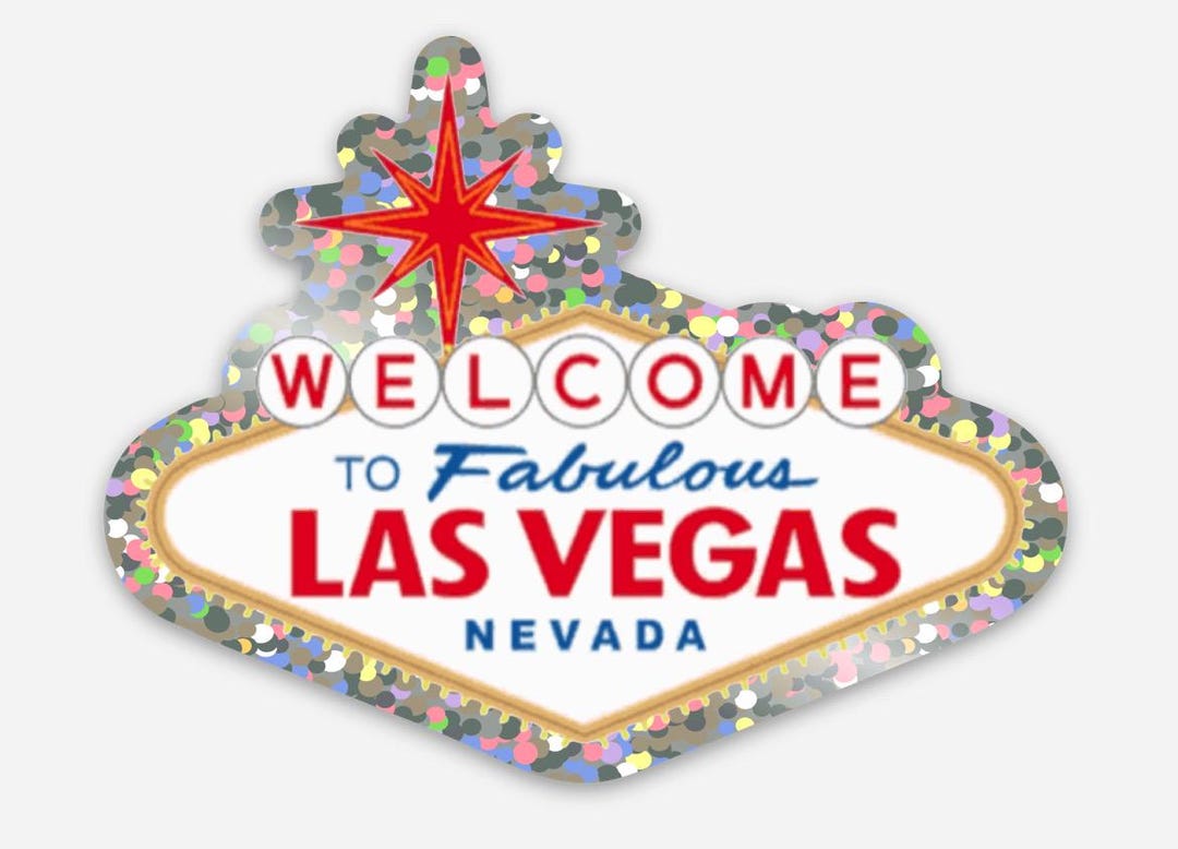 Glitter Las Vegas Sign Sticker: Laminated Vinyl Decal - Etsy