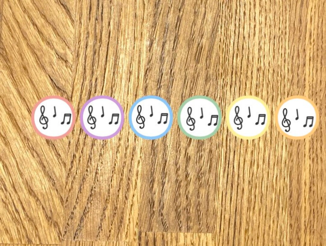 Music Note Vocal Icon Planner Stickers, .44 Round, 42 Stickers, Band ...