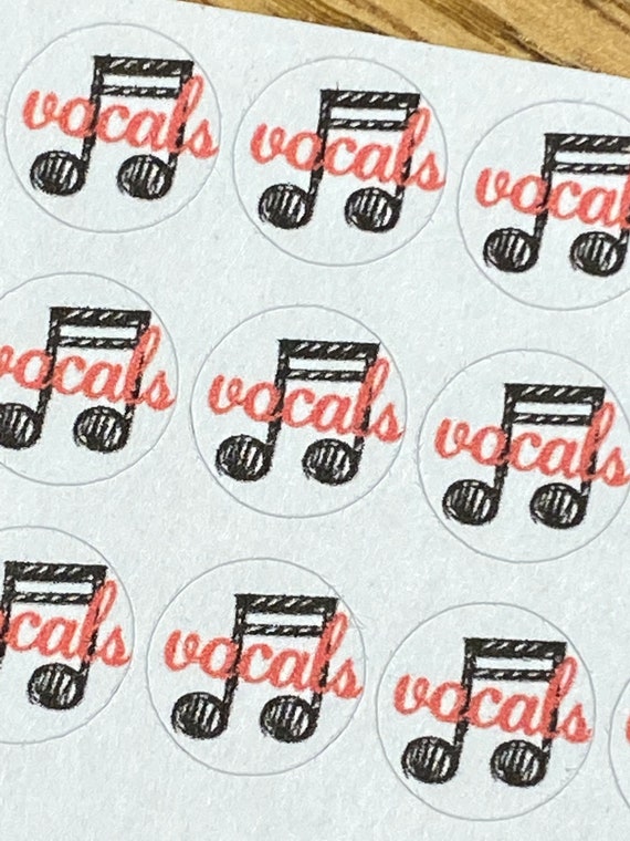 Music Note Vocal Icon Planner Stickers .55 Round 90 | Etsy