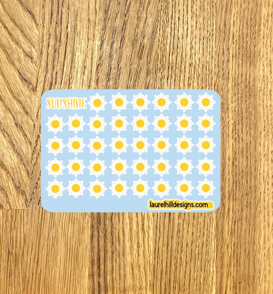 Sunshine Planner Stickers, .75" Wide, 38 per Sheet, Work, Weather ...