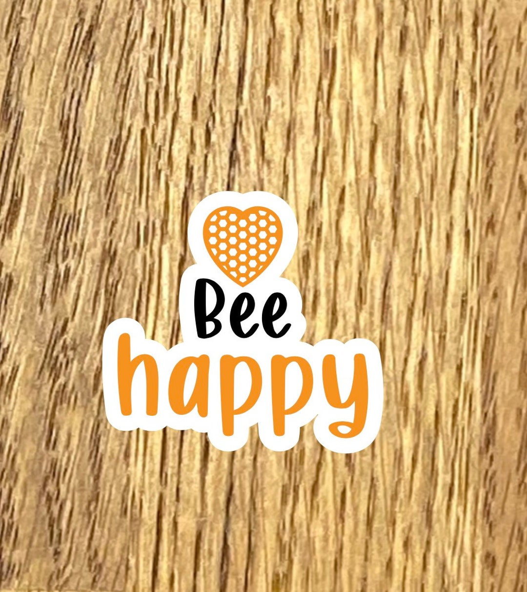 Bee Happy Vinyl Sticker , Laminated, 3 Sticker, Water Bottle Sticker ...