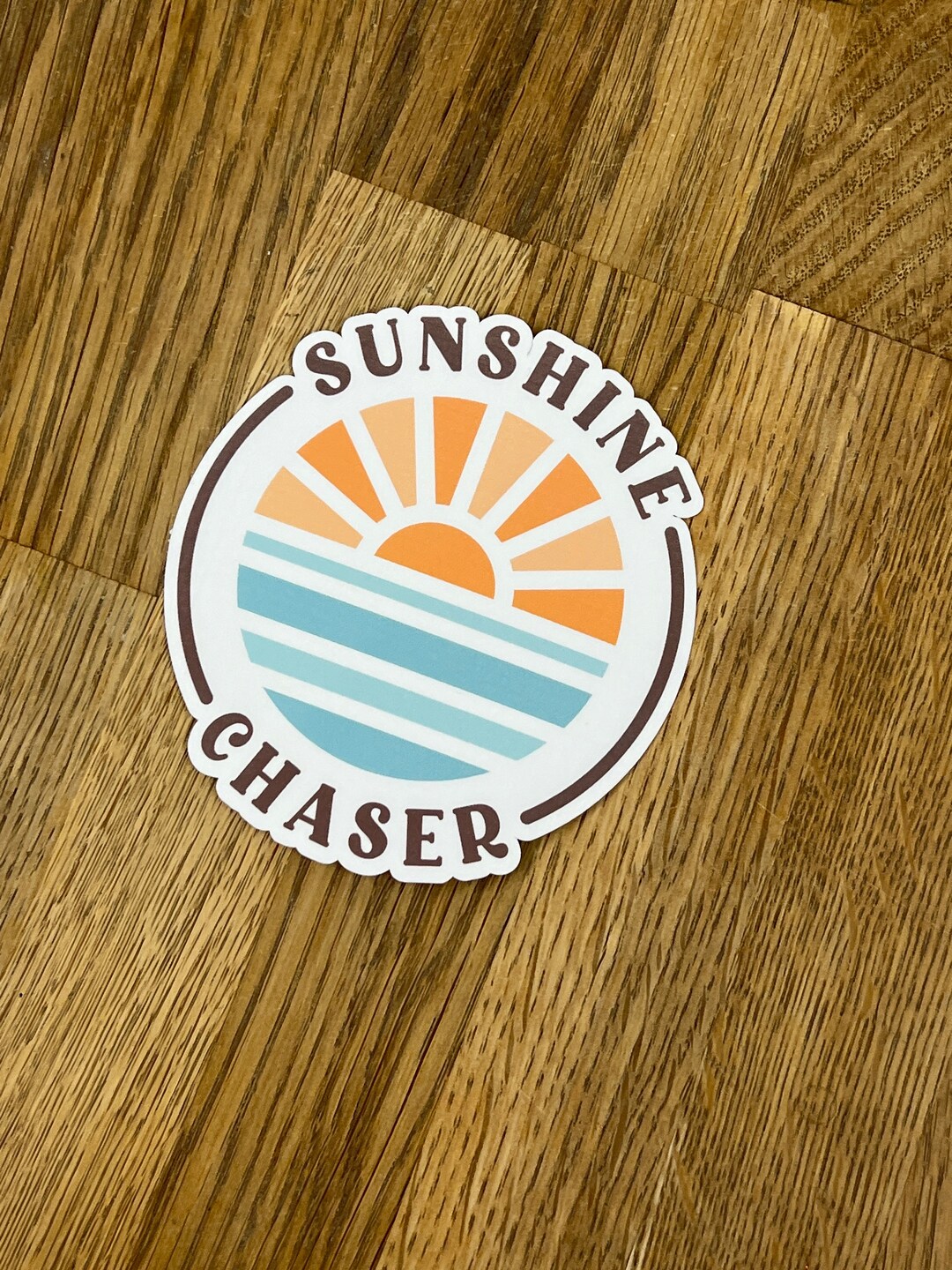 Sunshine Chaser Sticker Decal, Water Resistant Sunset Laptop Vinyl ...