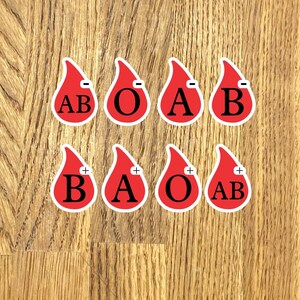 Blood Type Sticker 2.5" Sticker Decal, Sticker for Laptop or Water ...