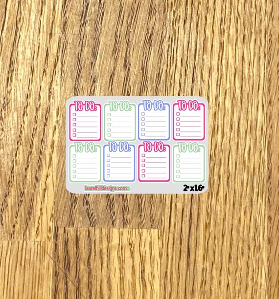 TO DO List Planner Stickers 2tall 8 per Sheet Work - Etsy