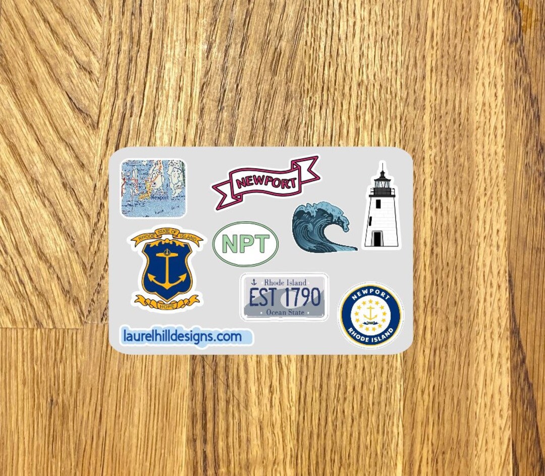 NEWPORT RI Planner Stickers, 8 per Sheet, 6.75x4.6" Sheet, Work, Travel ...
