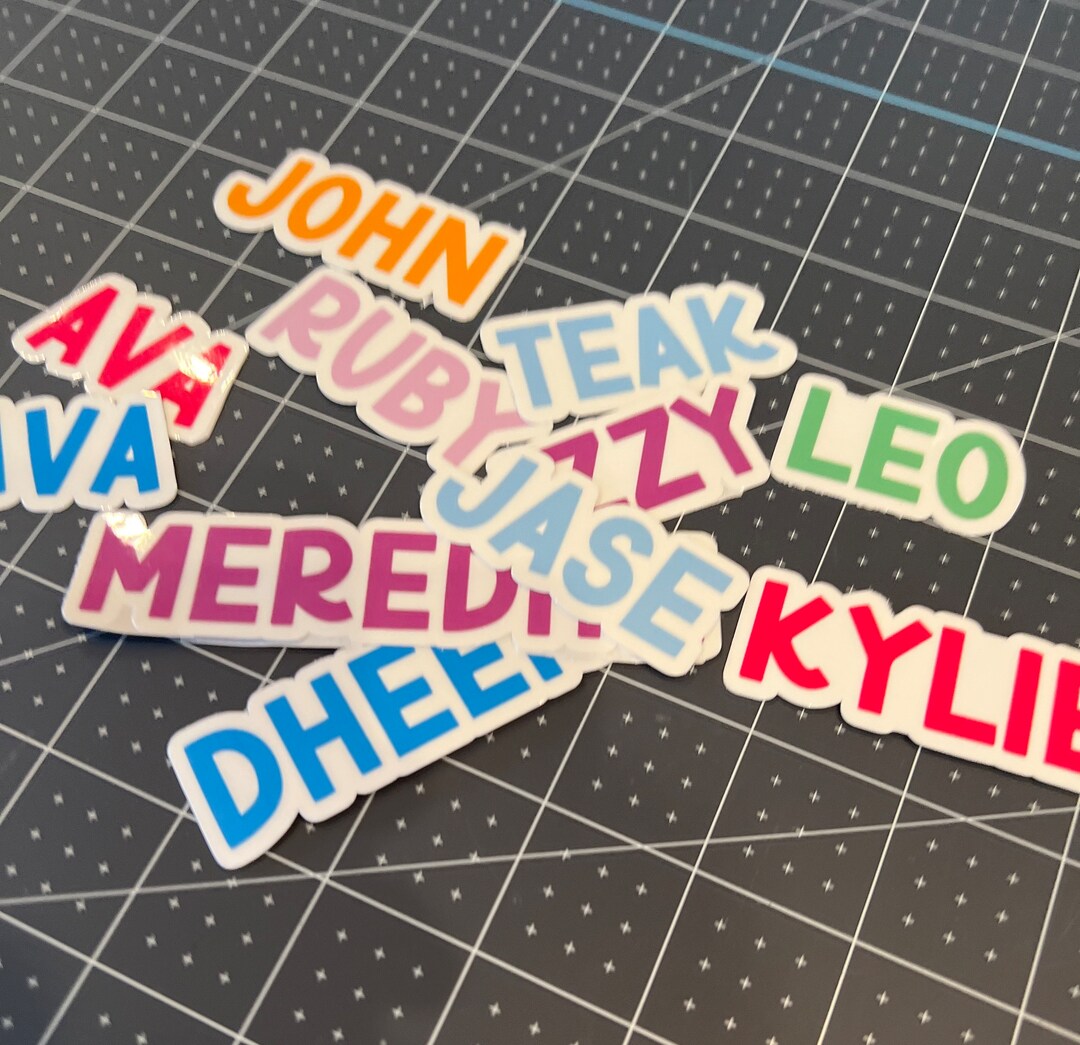 Personalized Name Stickers, Custom Water Resistant Vinyl Sticker ...