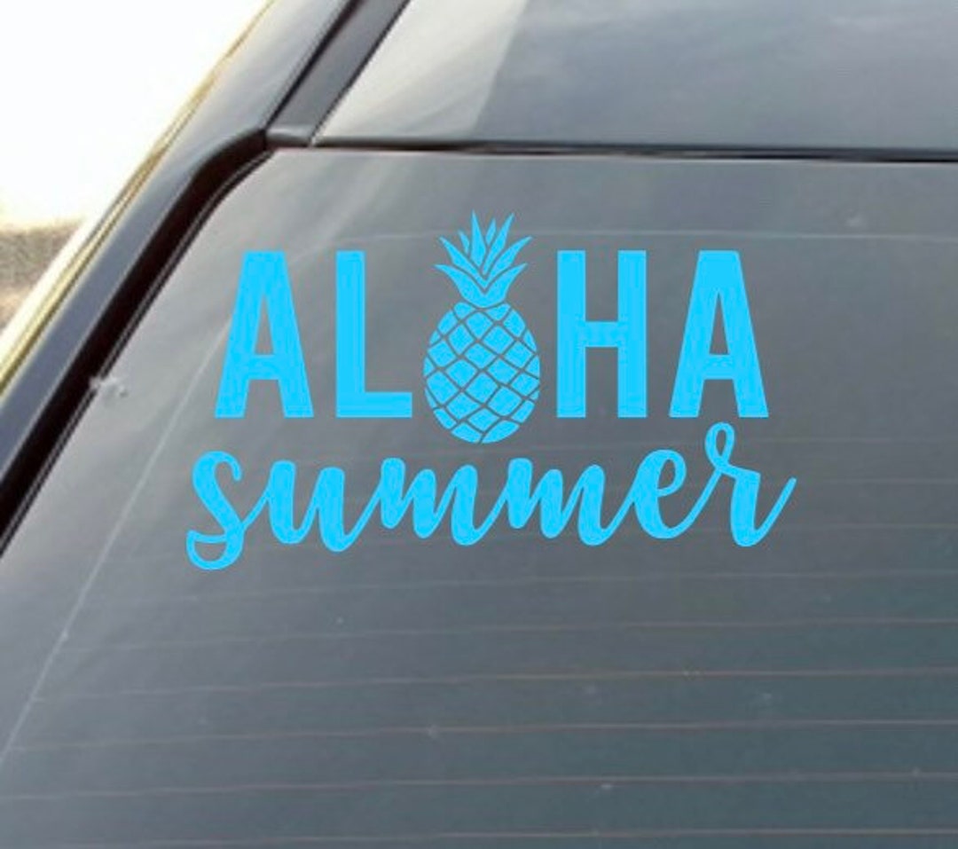 Aloha Summer Pineapple Decal, Hawaiian Decal, for Car, Laptop, Coffee ...