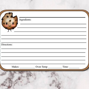 Cookie Recipe Card Printable - Etsy