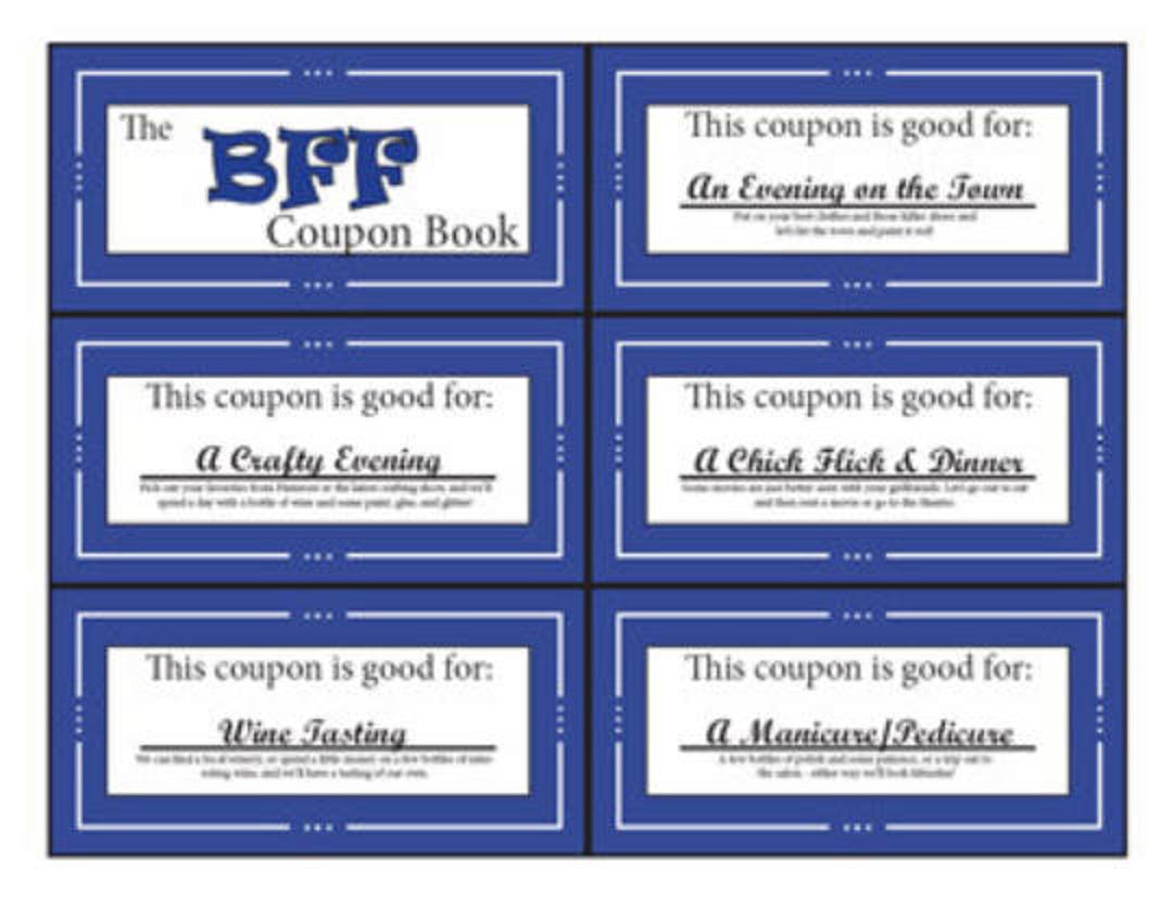 BFF | Bestie Coupon Book | Printable | Digital | Stocking Stuffer ...