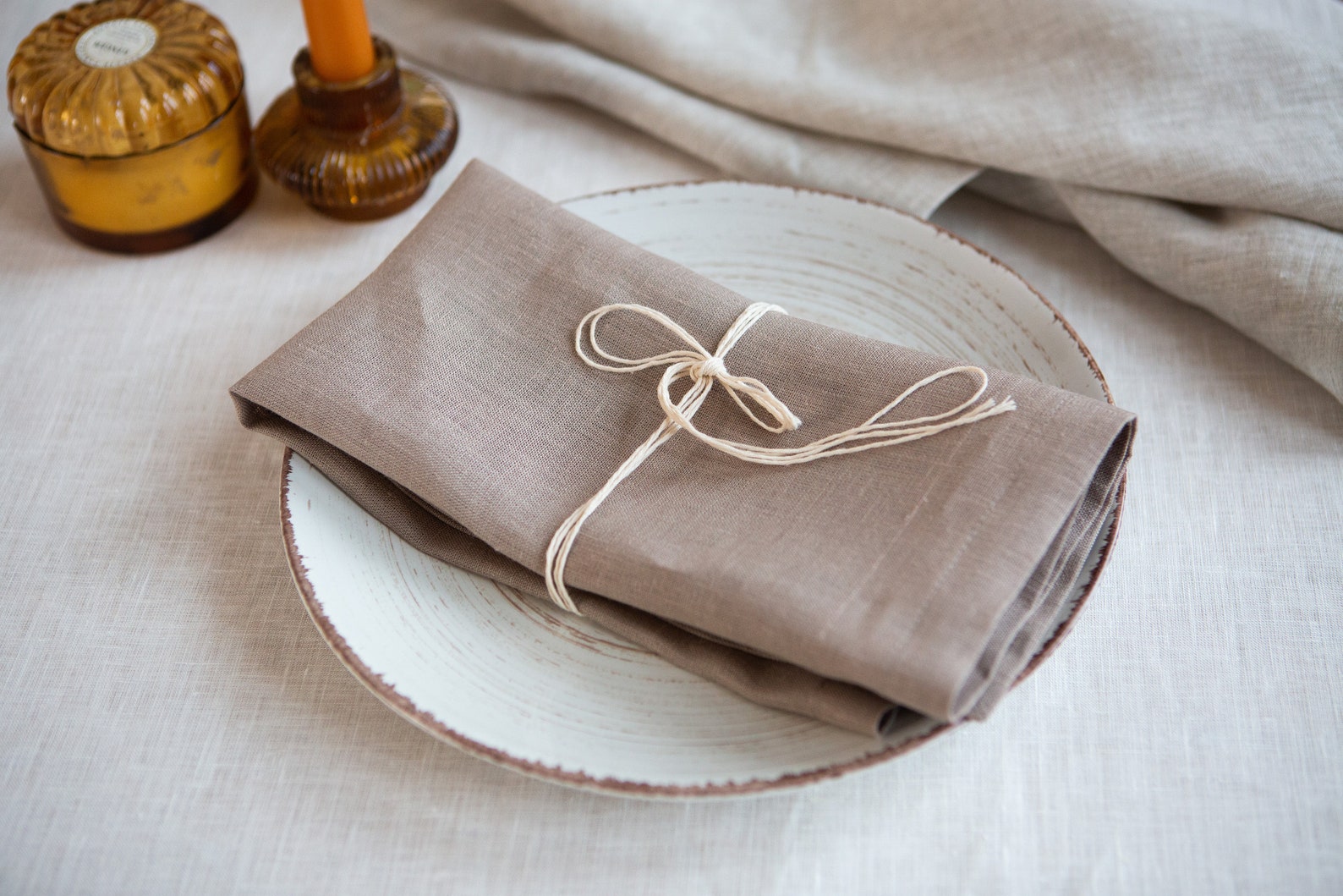Varicoloured Organic Linen Napkins. Natural Pure Washed Linen | Etsy