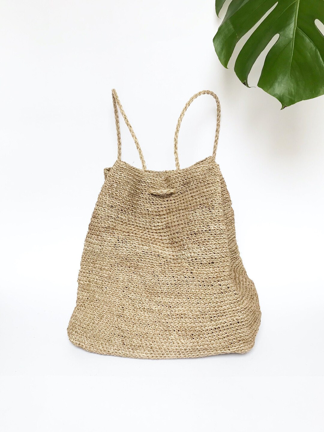 Sierra Natural Straw Raffia Backpack, Market Bag, Handmade Summer Bag ...