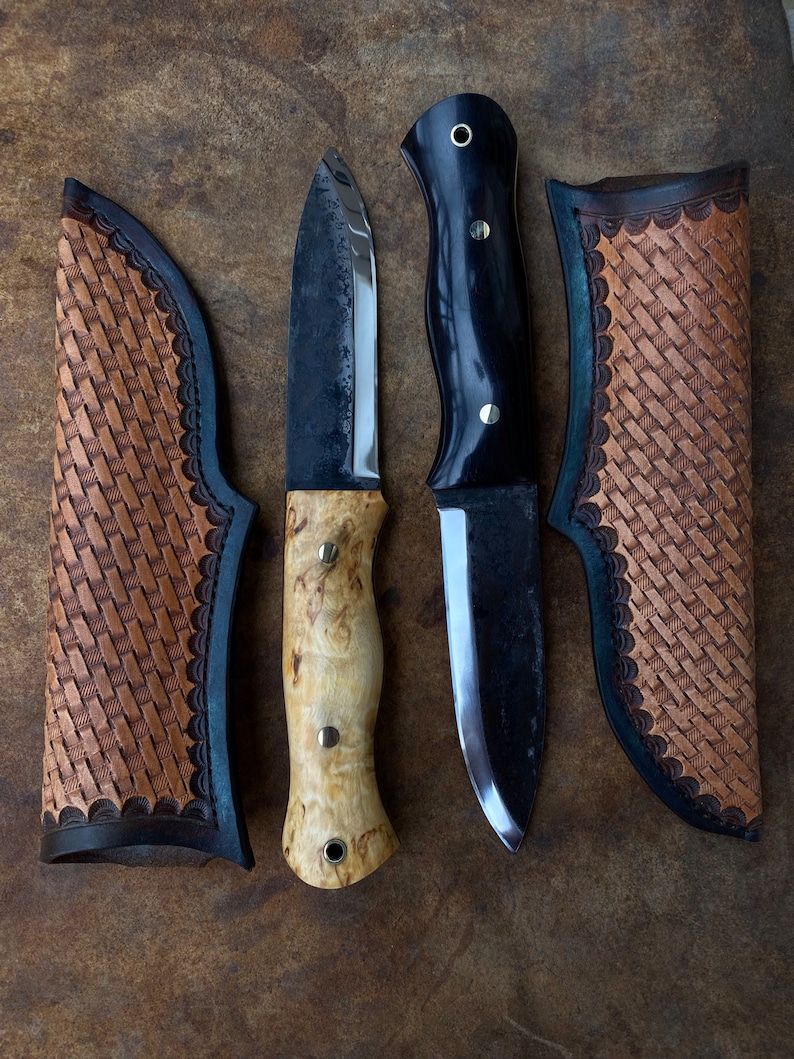 CUSTOM BUSHCRAFT KNIFE - Handmade Woodlore Style Knife - Scandi Grind ...