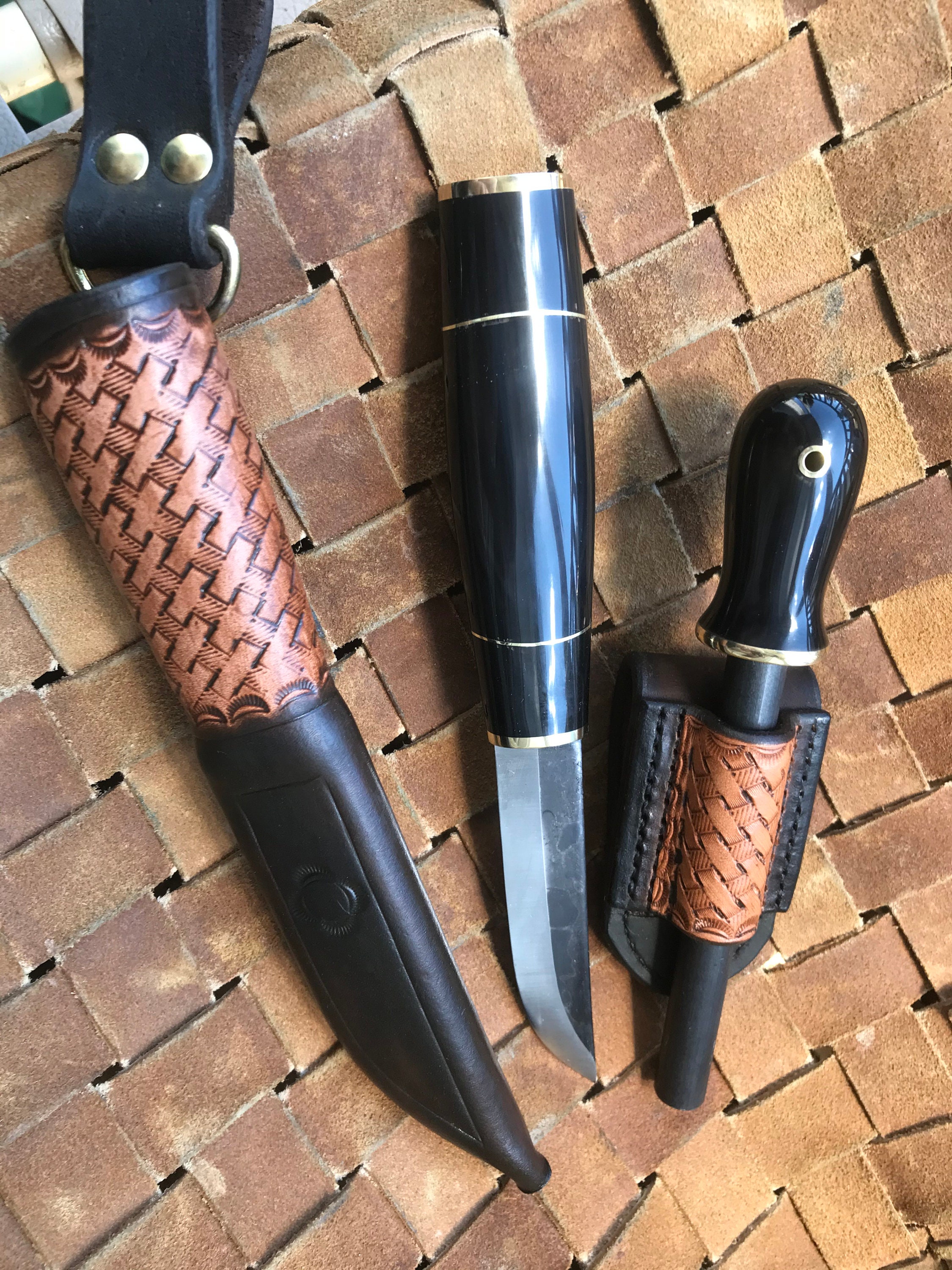 Puukko With Buffalo Horn , Bend Bolsters , Custom Puukko , Hunting ...