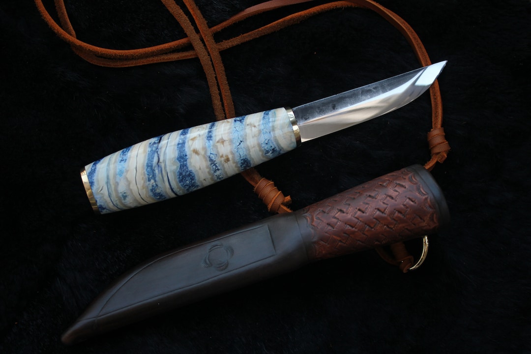 CUSTOM PUUKKO KNIFE With Stabilized Tooth Handle, Bushcraft , Puukko ...