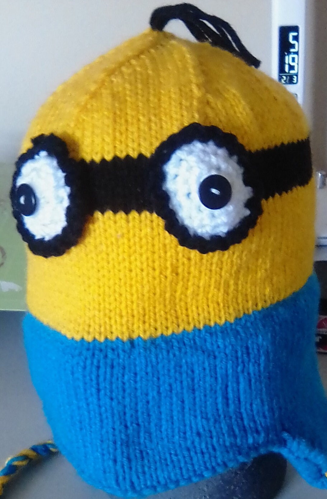 Adult Minion Hat, Ear Flap Hat, Adult Ear Flap Hat, Blue and Yellow ...