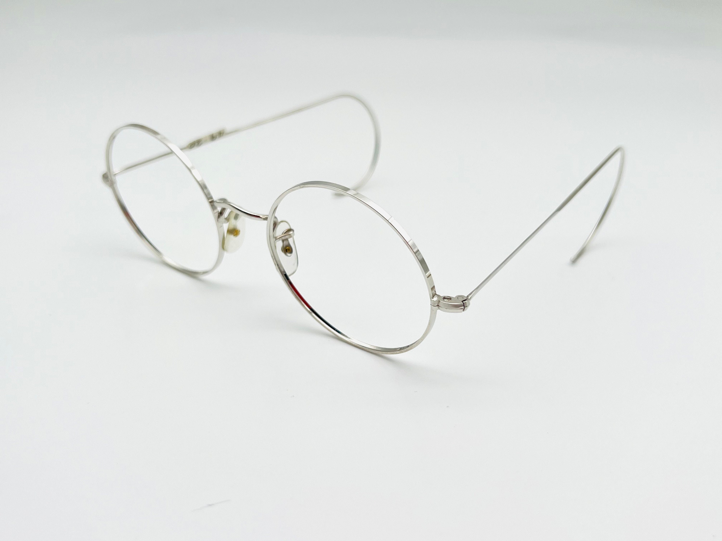 Vintage Algha Silver Round 12KT Gf Curl Side Temple Eyeglasses Optical ...