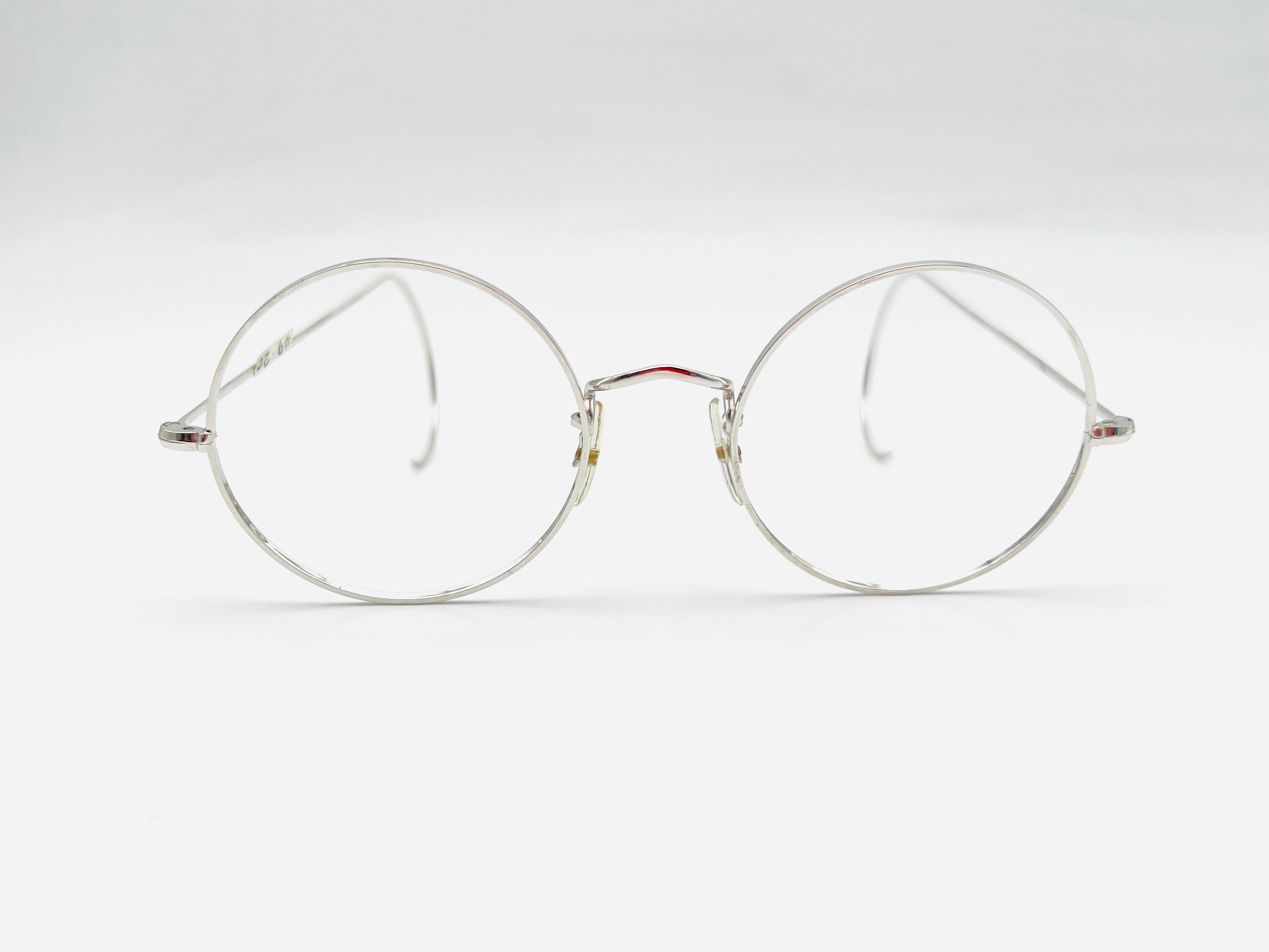 Vintage Algha Silver Round 12KT Gf Curl Side Temple Eyeglasses Optical ...