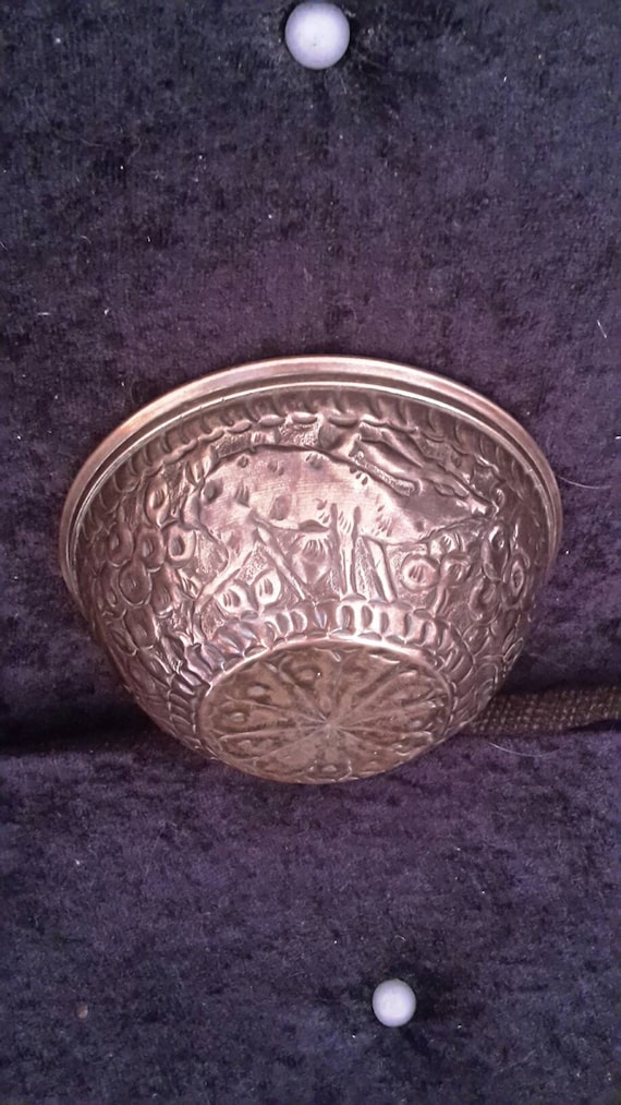 Vintage Islamic Brass Repousse Almsofferingsfinger Bowl | Etsy