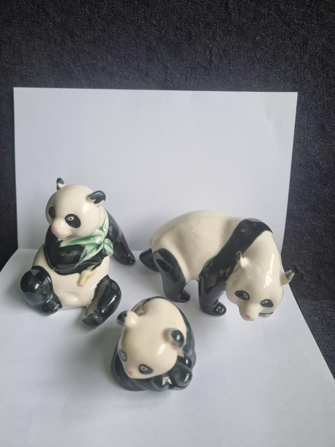 Sweet Vintage 1970s Chinese Panda Family Trio - Etsy