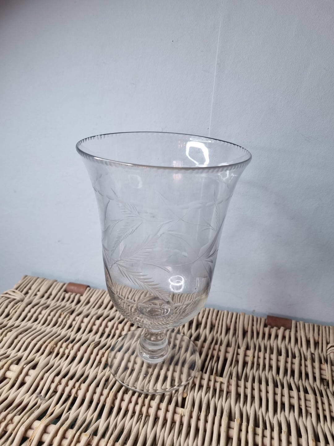 Delightful 1880s Hand Engraved Flower and Fern Design Celery Vase - Etsy