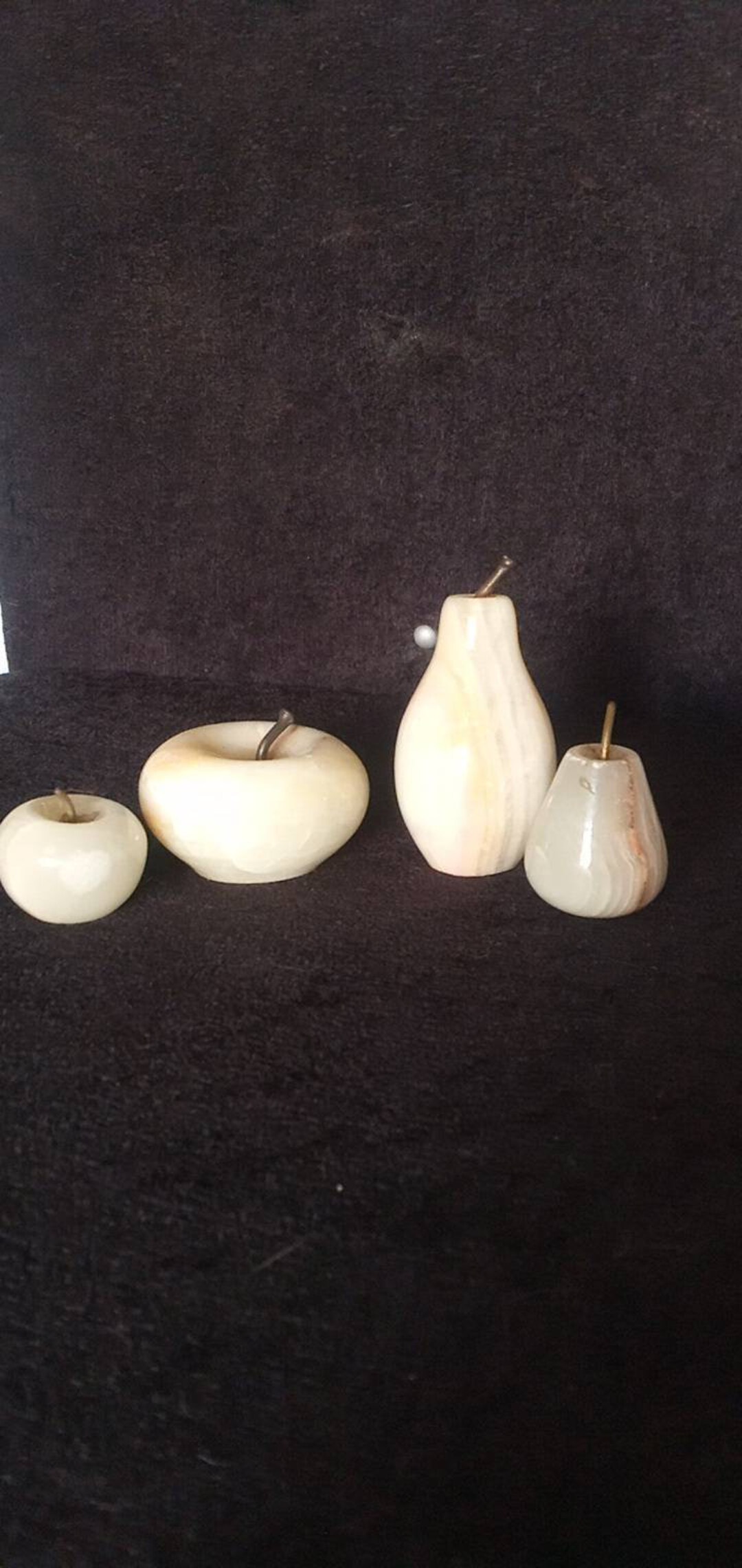 Adorable Pair of Vintage Marble Alabaster Apple and Pear Paperweights ...
