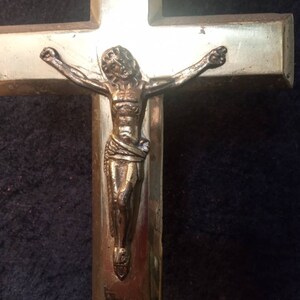 Large 1920s Antique Stunning Brass Standing Crucifix Cross Church Altar ...