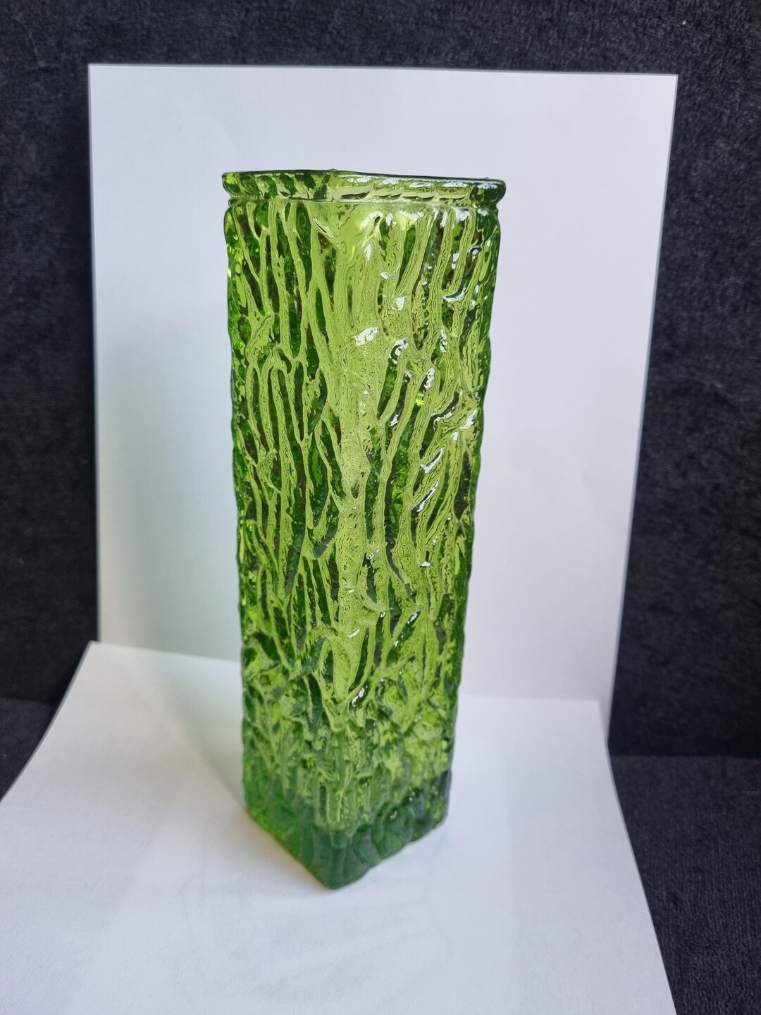 Late 1960s Davidson / Brama Luna Range Green Square Art Vase 20cms - Etsy