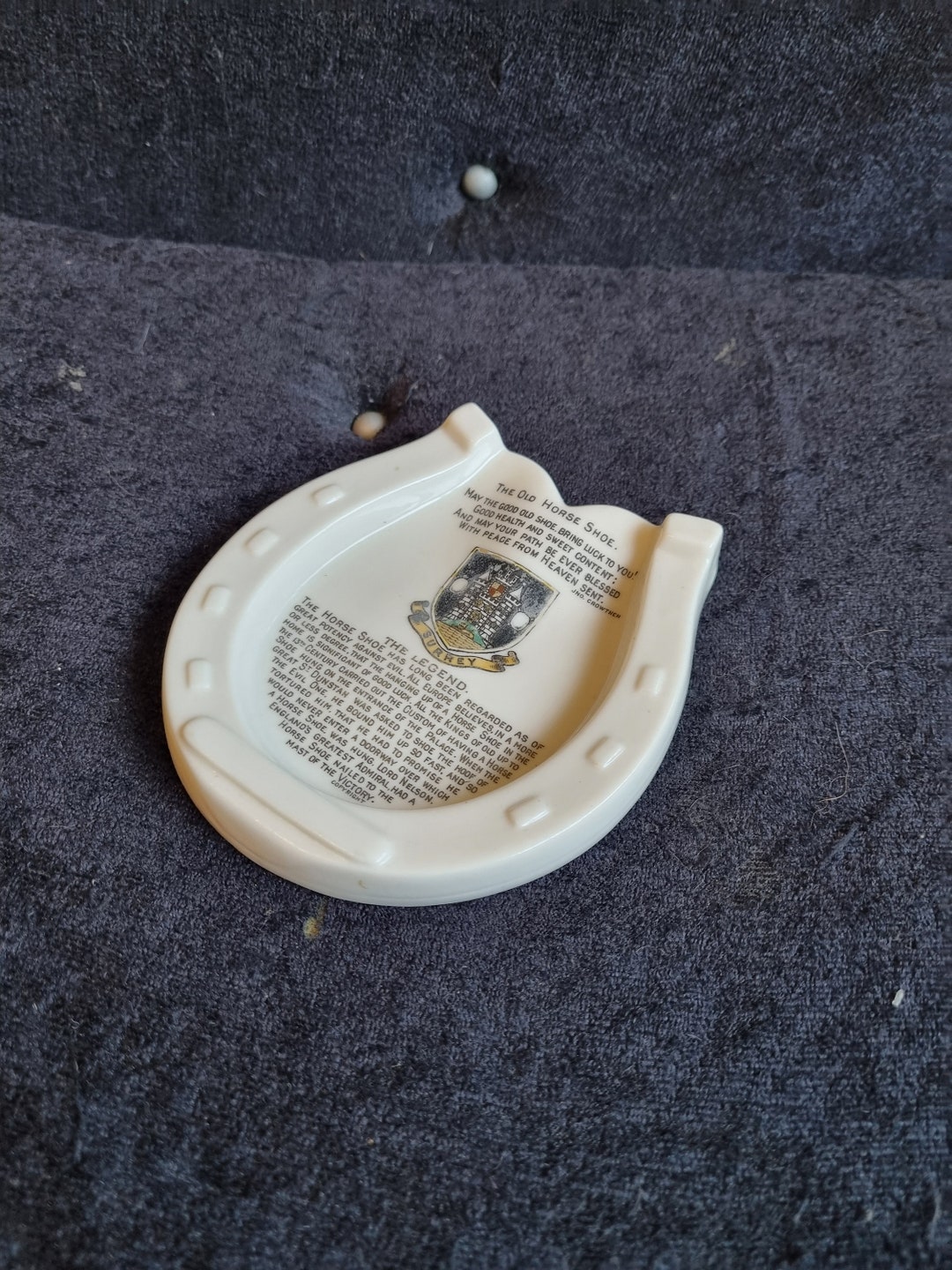 Vintage Crested Ware Horse Shoe Pintray or Plaque for Surrey - Etsy