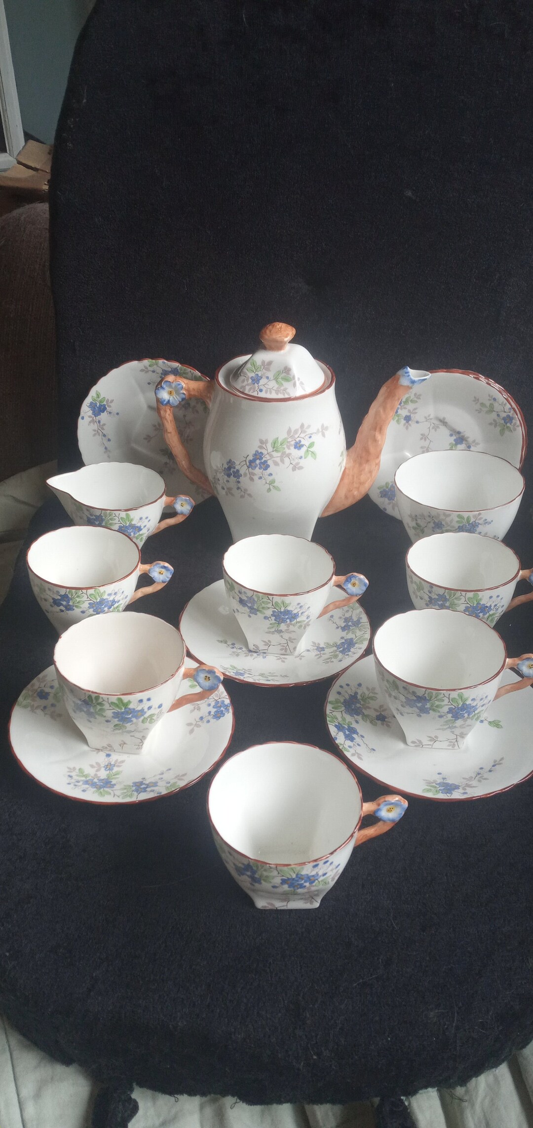 Beautiful Art Deco 1930s Delphine China 16 Piece Coffee Set With Flower ...