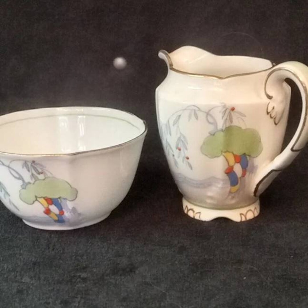 Delicate Art Deco 1920s Roual Doulton ASPEN Design Small Sugar Bowl and ...