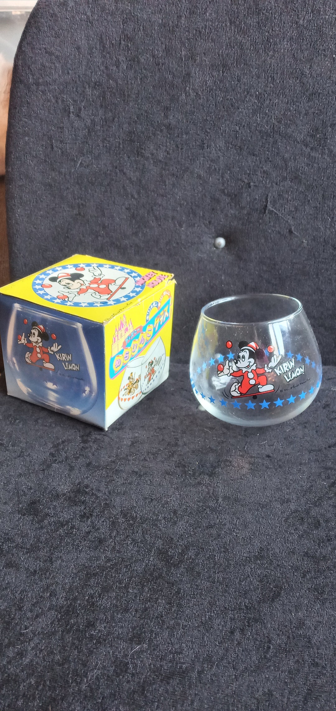 Boxed 1980s Mickey Mouse Disney Tokyo Kirin Lemon Juggling Clown Glass ...