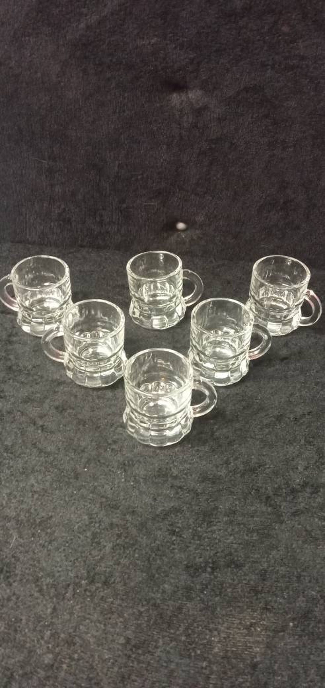 Set of Six Federal Glass Miniature Beer Stein Tankard Style Shot ...