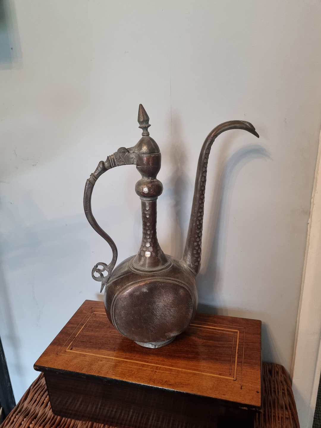 Antique Persian Tinned Copper Water Holder. Beautiful Large Antique ...
